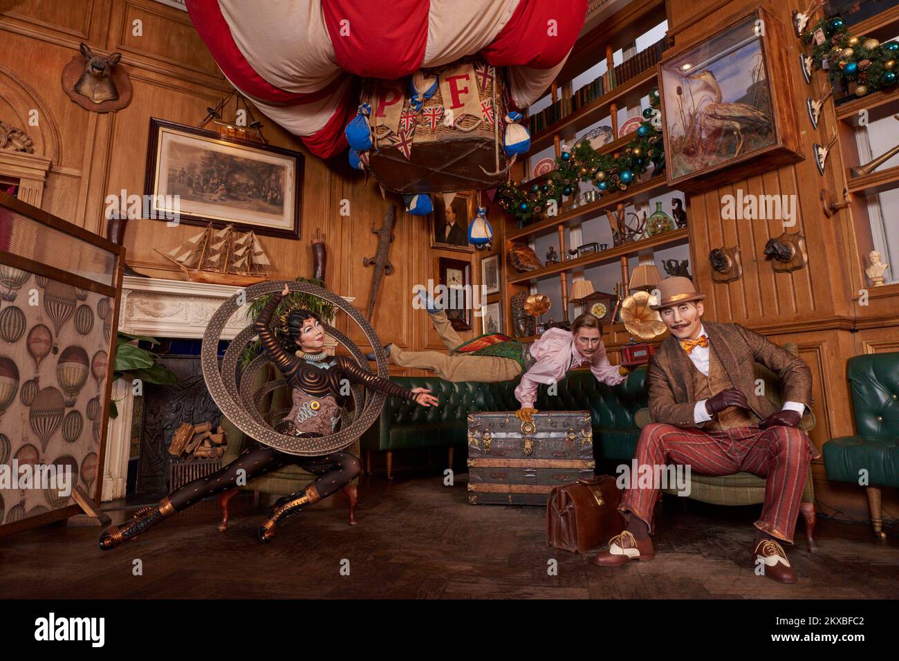 EDITORIAL USE ONLY Performers pose at Mr FoggÕs Residence to mark the ...