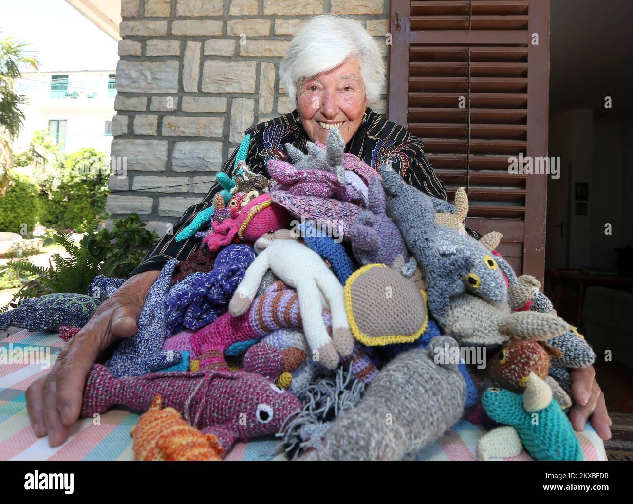10.05.2019., Croatia, Vodice -Jerka Petrov (90) produces various ...