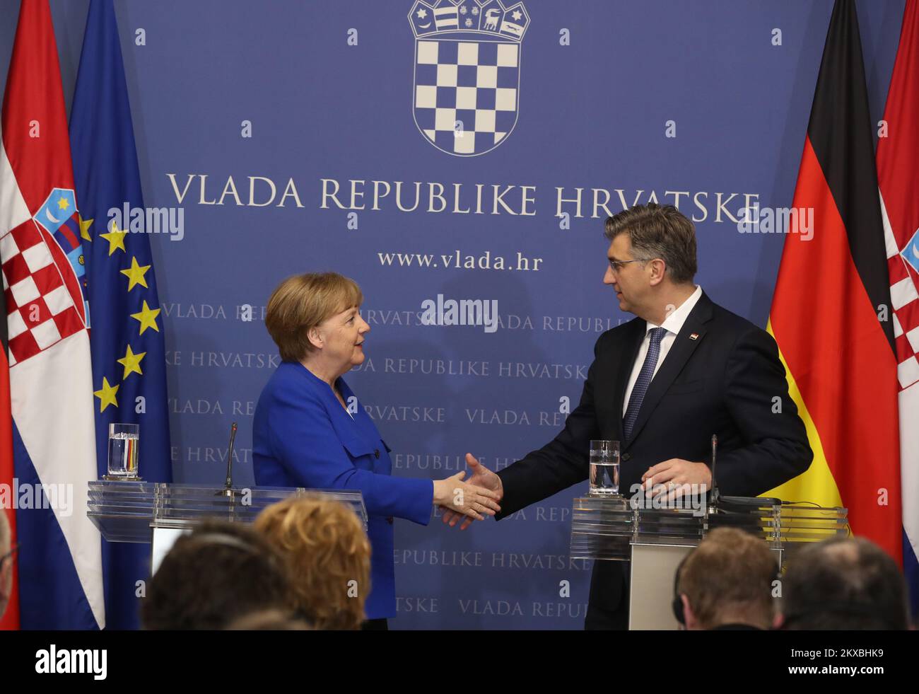 18.05.2019., Zagreb - German Chancellor Angela Merkel in Banski Dvori ...