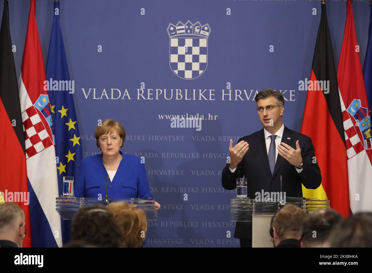 18.05.2019., Zagreb - German Chancellor Angela Merkel in Banski Dvori ...
