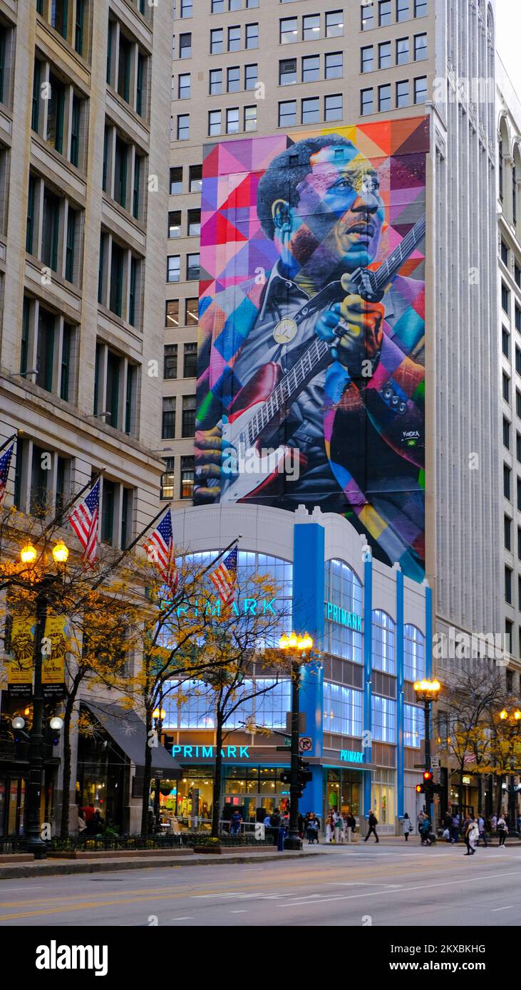 Mural in downtown Chicago, Illinois, USA Stock Photo - Alamy
