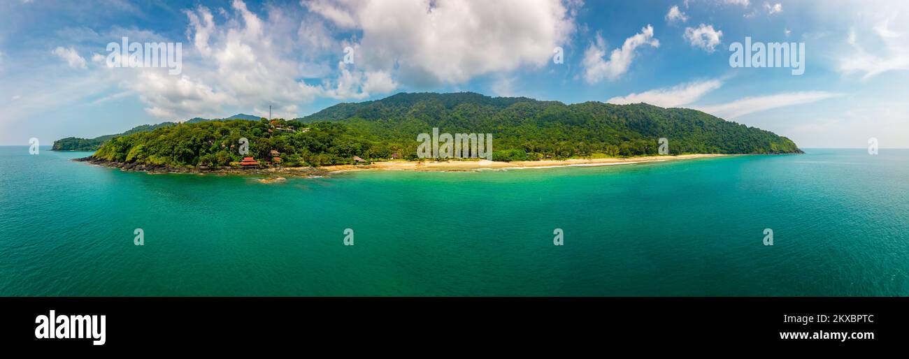 Aerial drone view of tropical beach at Ko Lanta island, Thailand ...
