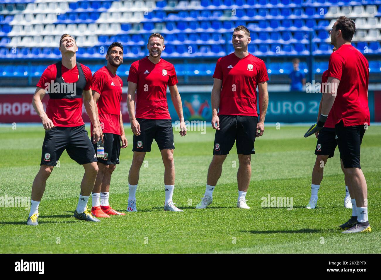 07.06.2019., Osijek - Players of Wales during training at stadium ...