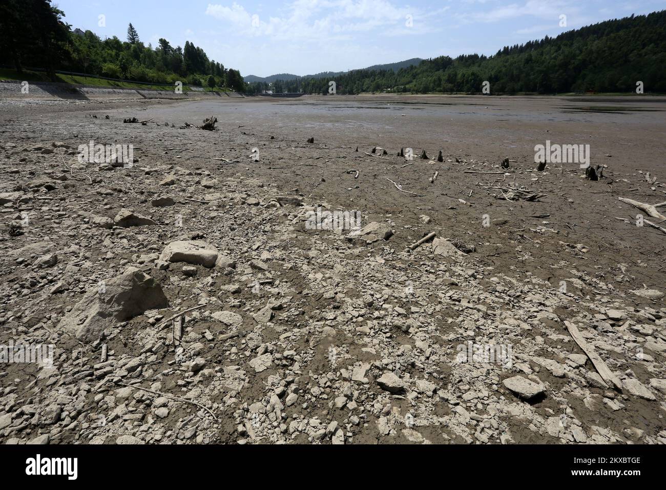 11.06.2019., Fuzine, Croatia - Emptied the Bajer lake due to overhaul ...
