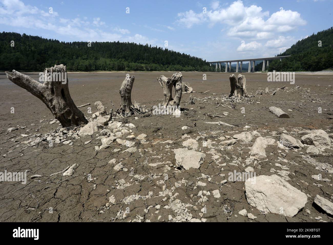 11.06.2019., Fuzine, Croatia - Emptied the Bajer lake due to overhaul ...