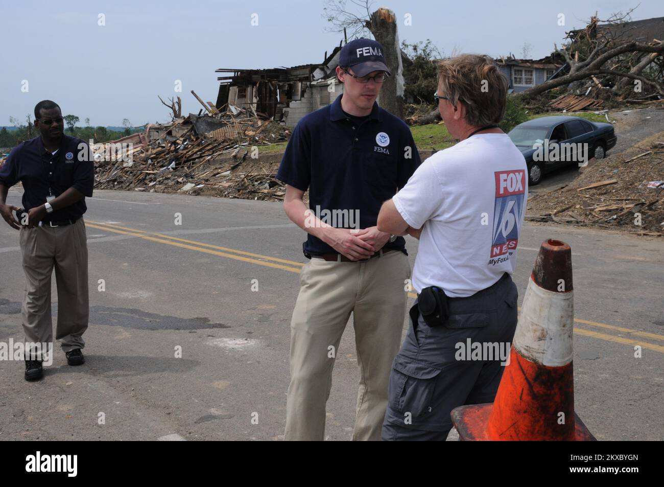 FEMA Staff with Fox News Reporter. Alabama Severe Storms, Tornadoes ...