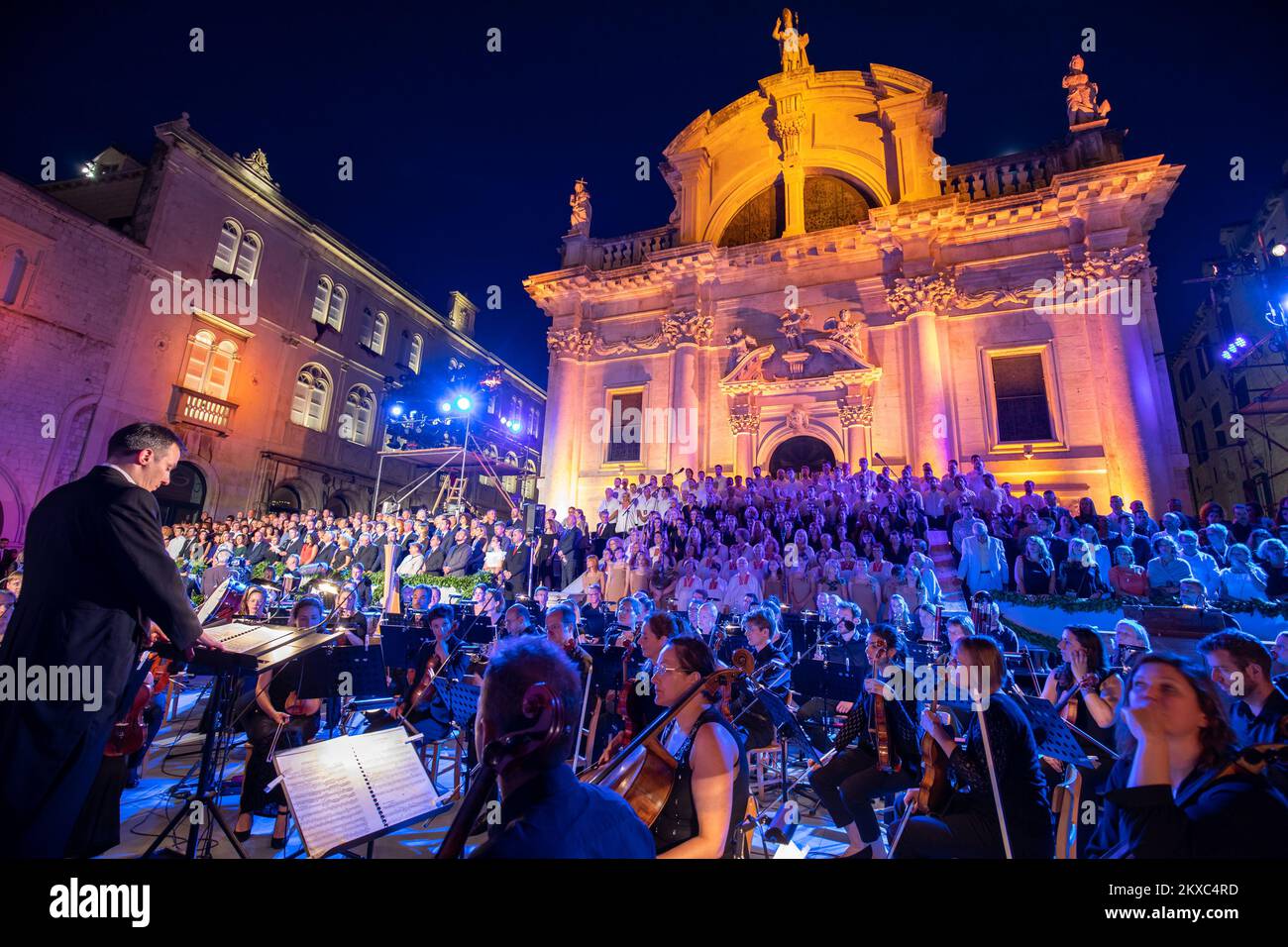 10.07.2019., Dubrovnik - By rising the Libertas flag while playing the ...