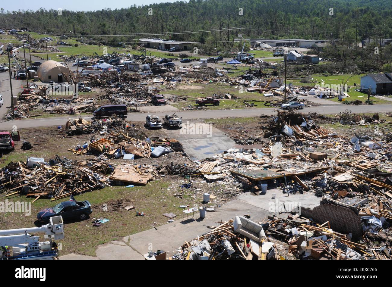 Arial View of Tornado Damage in Alabama. Alabama Severe Storms ...