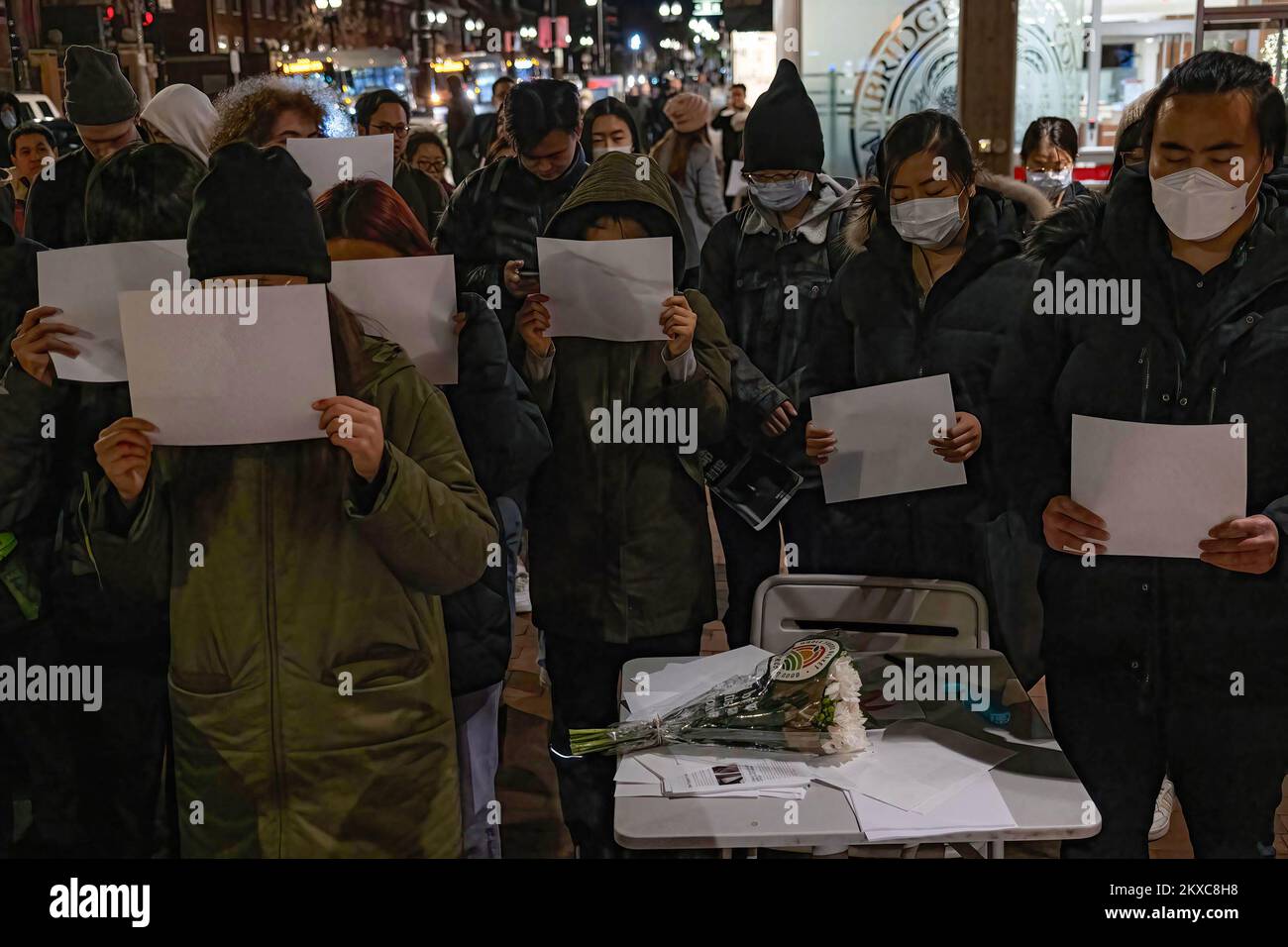 Protesters hold blank paper during a demonstration against China's zero ...