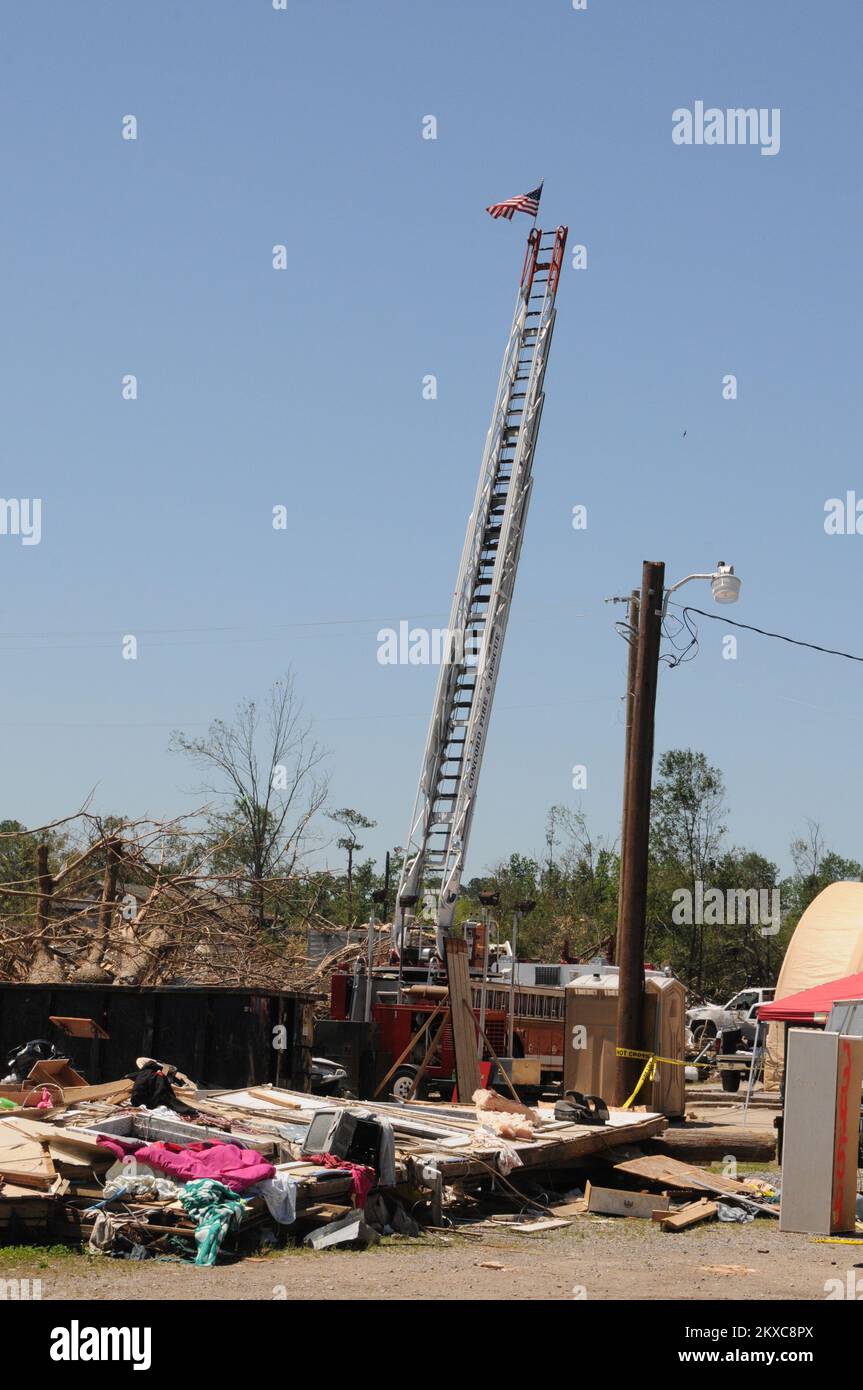 Fire Truck at Disaster Scene in Alabama. Alabama Severe Storms ...