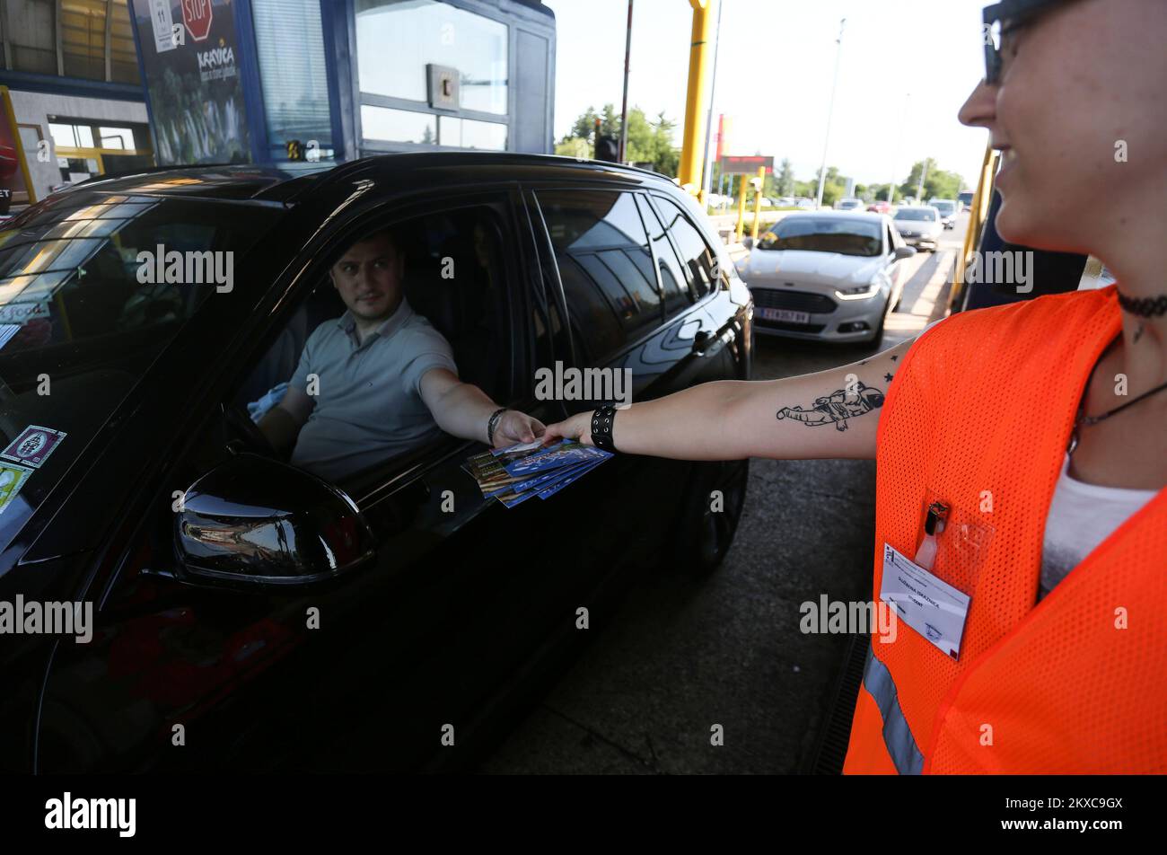 20.07.2019., Croatia, Zagreb, Lucko - Traffic jams at toll booths in ...