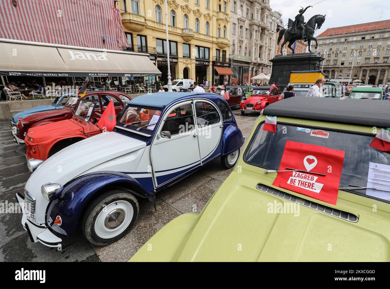 02.08.2019., Zagreb, Croatia -100 Citroën 2CVs have gathered on the ...
