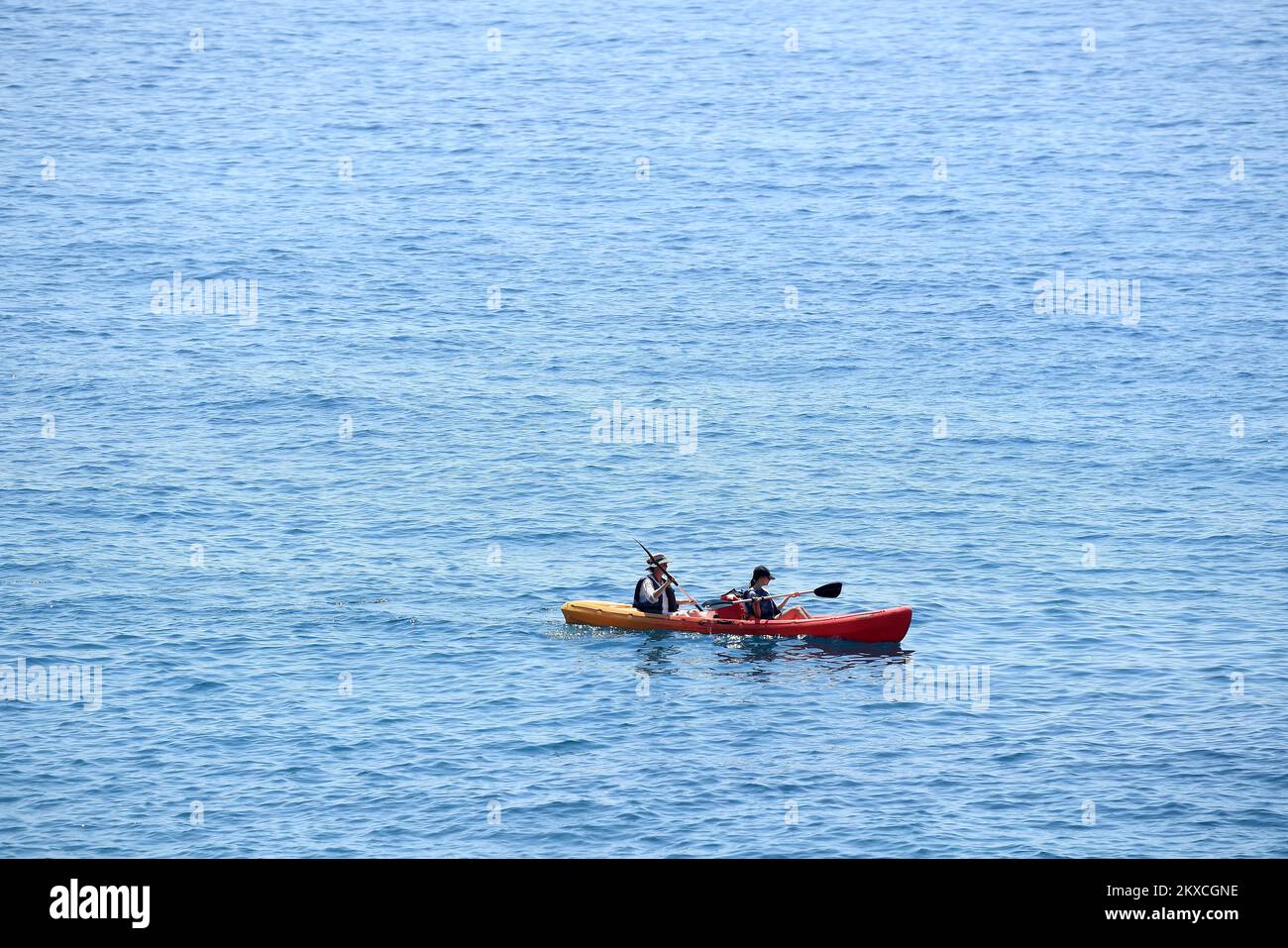 02.08.2019., Dubrovnik - Tourists on kayak tour. Photo: Marko Lukunic ...