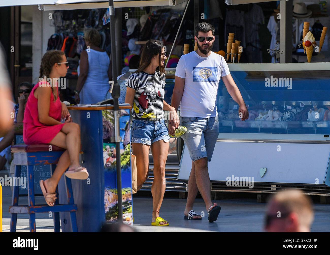 06.08.2019., Croatia, Komiza - Mate Rimac accompanied by girlfriend ...
