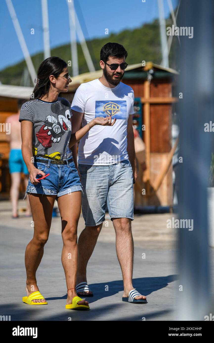 06.08.2019., Croatia, Komiza - Mate Rimac accompanied by girlfriend ...