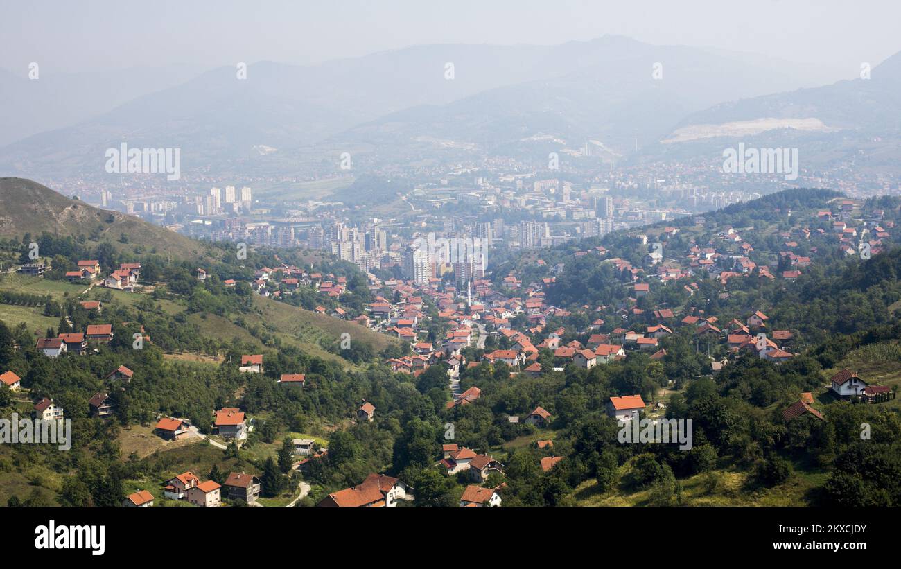 12.08.2019., Zenica, Bosnia and Herzegovina - Panorama view of Zenica ...