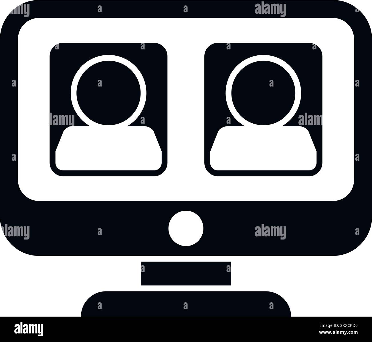 Pc teamwork icon simple vector. Service team. Digital mobile Stock ...