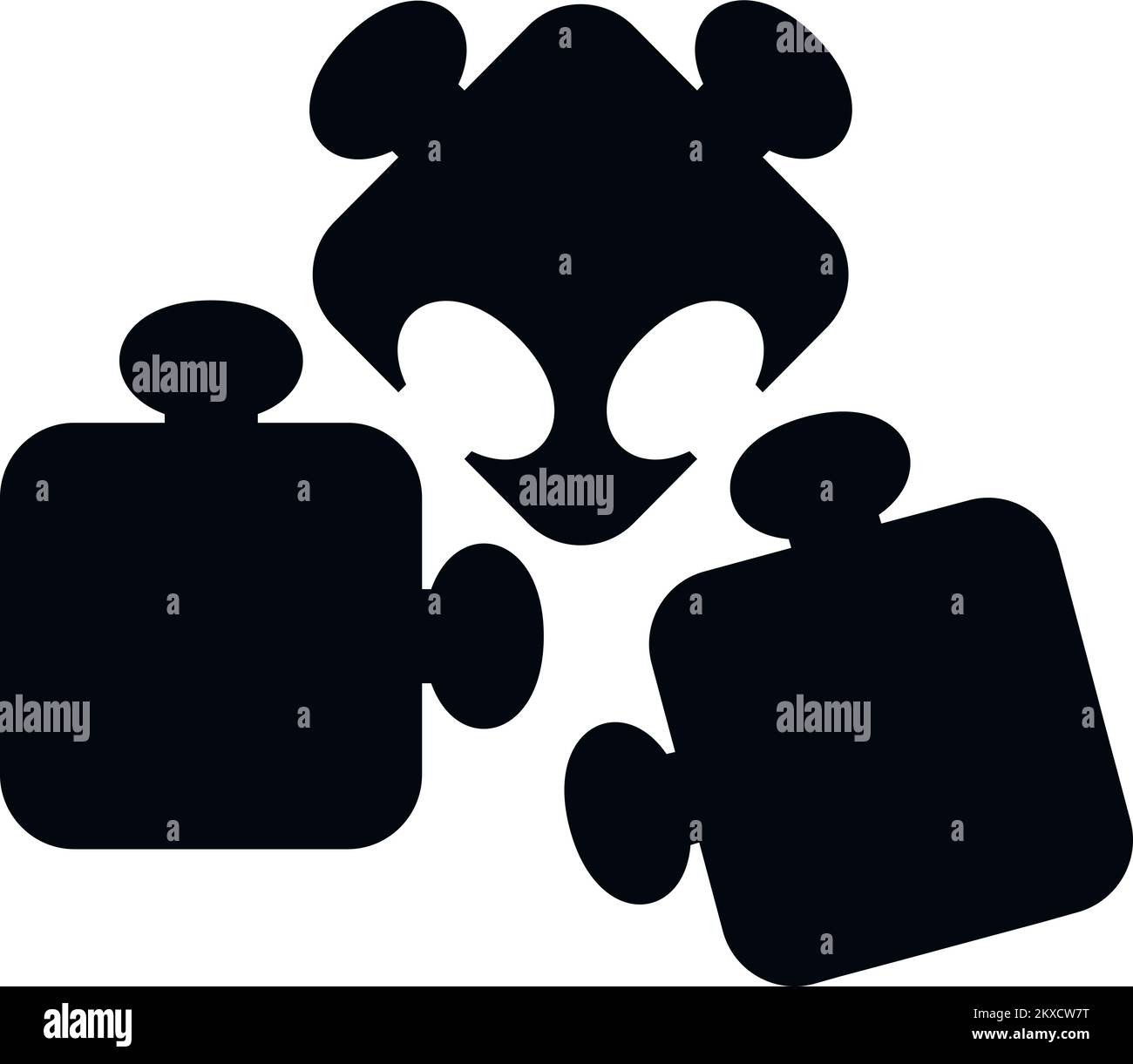 Puzzle teamwork icon simple vector. Community people. Social digital ...