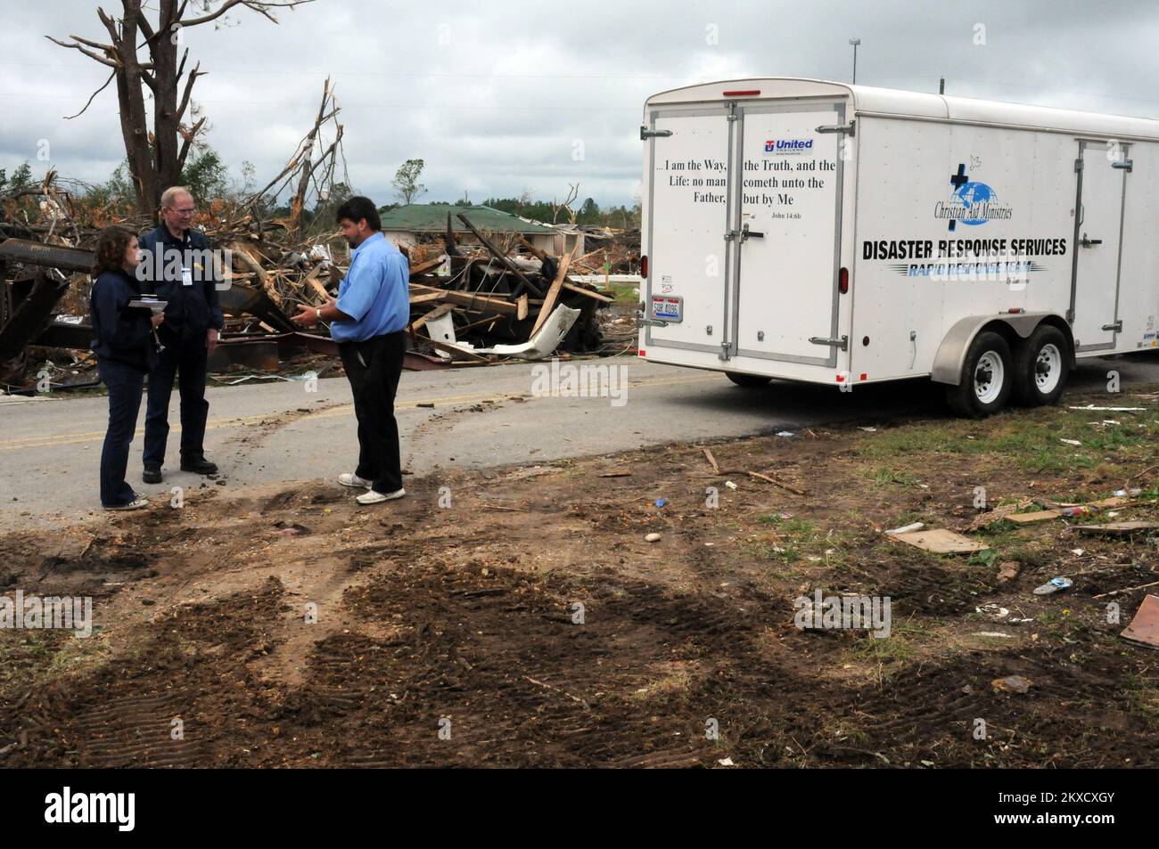FEMA Community Relations Workers with Volunteer Worker. Alabama Severe ...