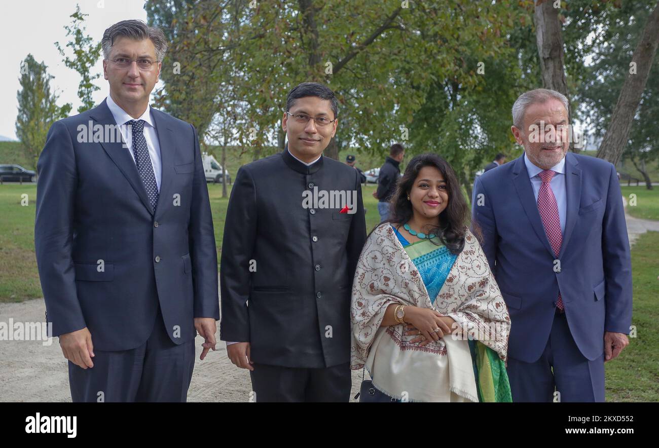 02.10.2019., Zagreb, Croatia - Mahatma Gandhi bust revealed by the ...