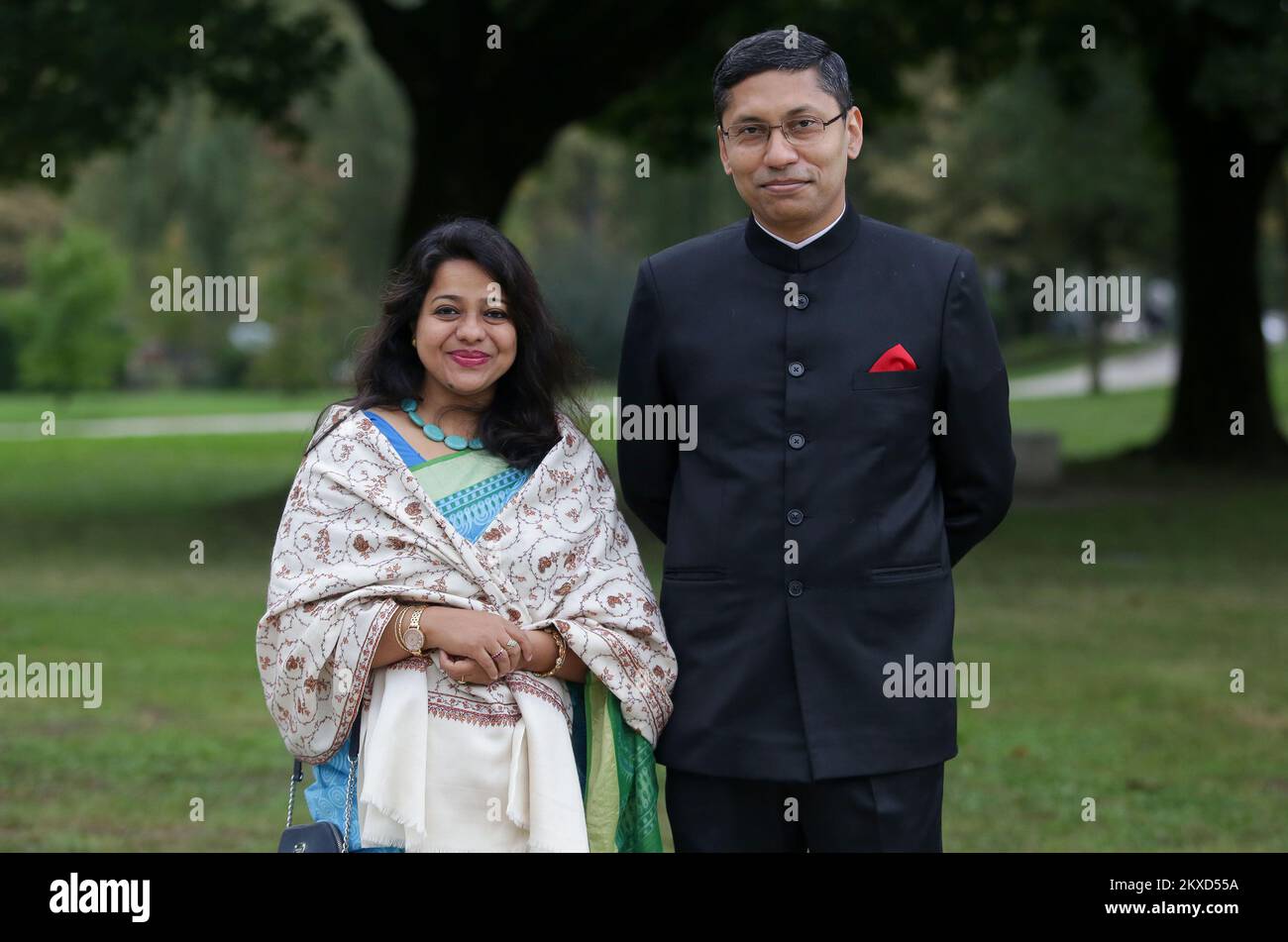 02.10.2019., Zagreb, Croatia - Mahatma Gandhi bust revealed by the ...