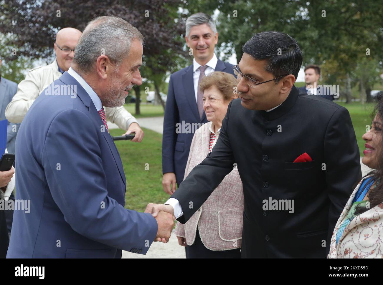 02.10.2019., Zagreb, Croatia - Mahatma Gandhi bust revealed by the ...