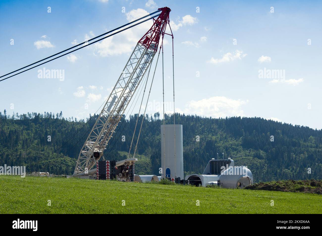 Construction site prepared for the assembly of a wind farm Stock Photo ...