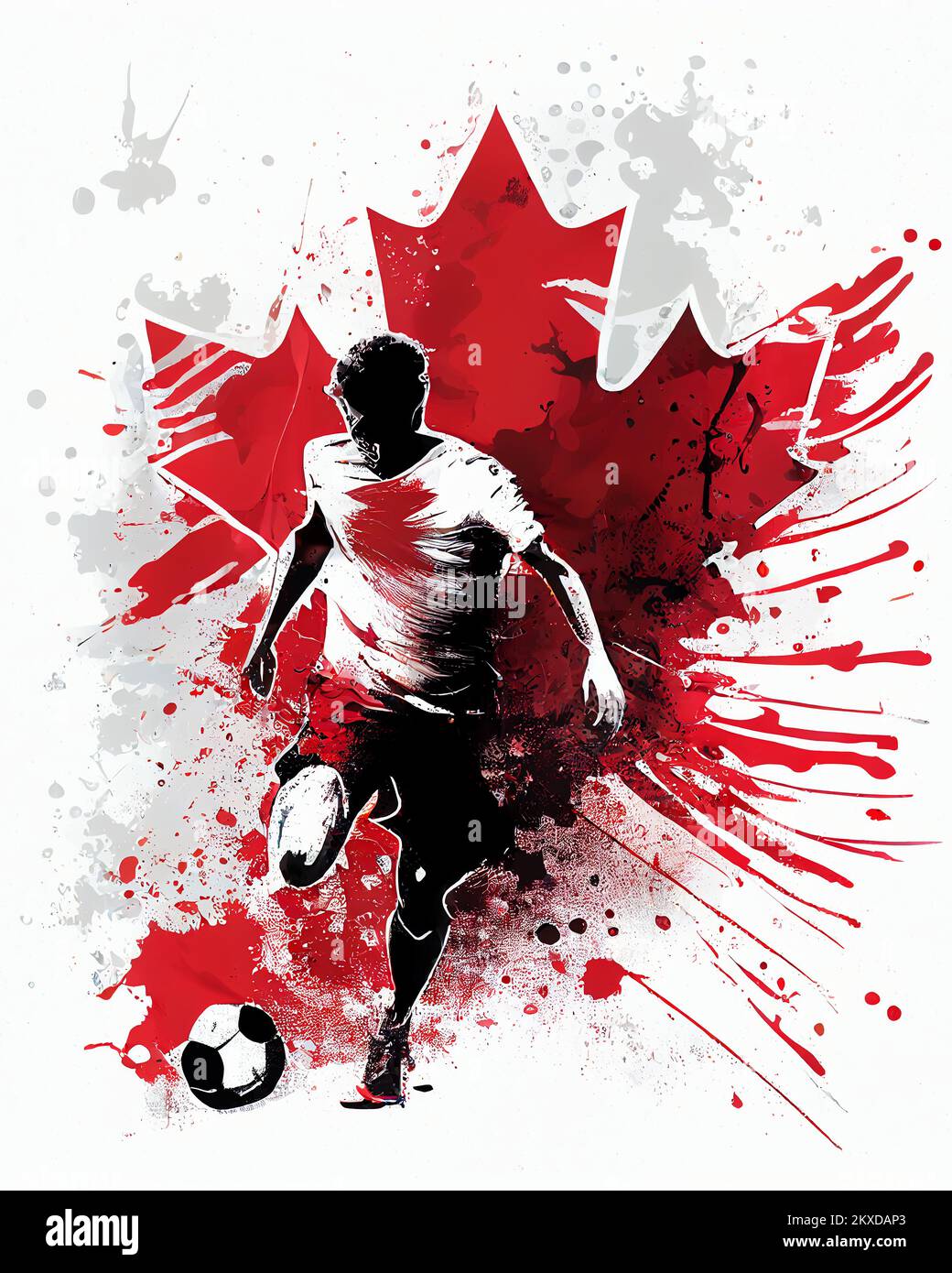 Canada flag soccer ball background Cut Out Stock Images & Pictures - Alamy