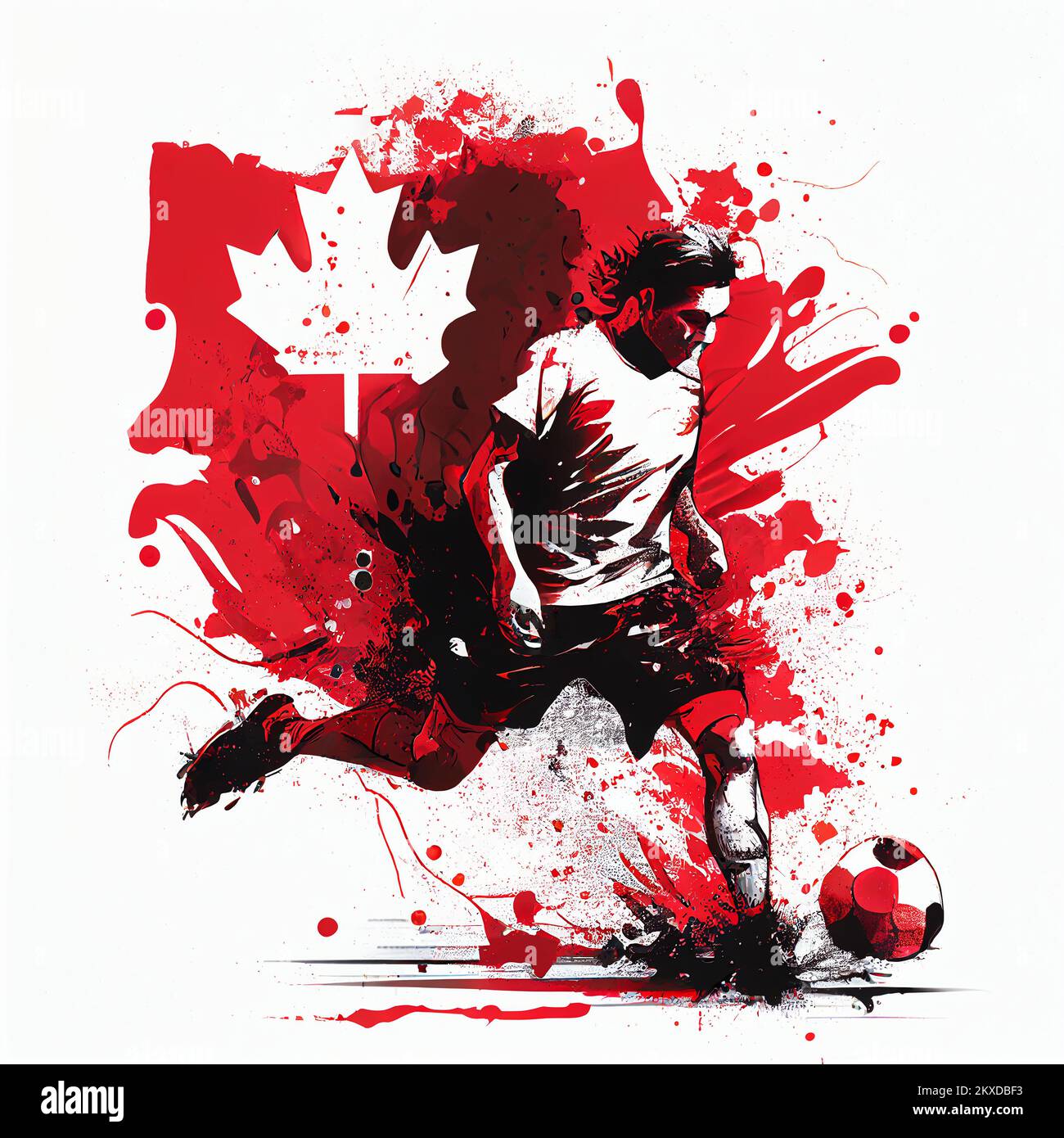 Canada flag soccer ball background Cut Out Stock Images & Pictures - Alamy
