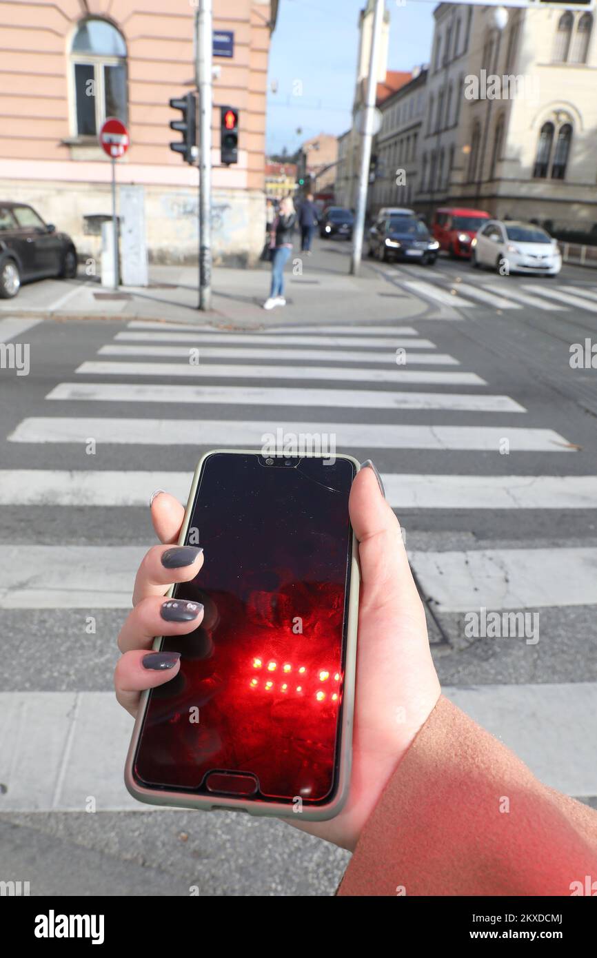14.10.2019., Zagreb, Croatia - A new traffic light designed for ...