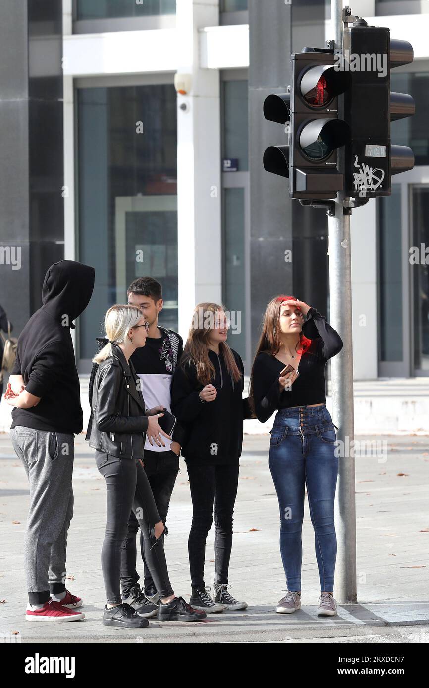 14.10.2019., Zagreb, Croatia - A new traffic light designed for ...