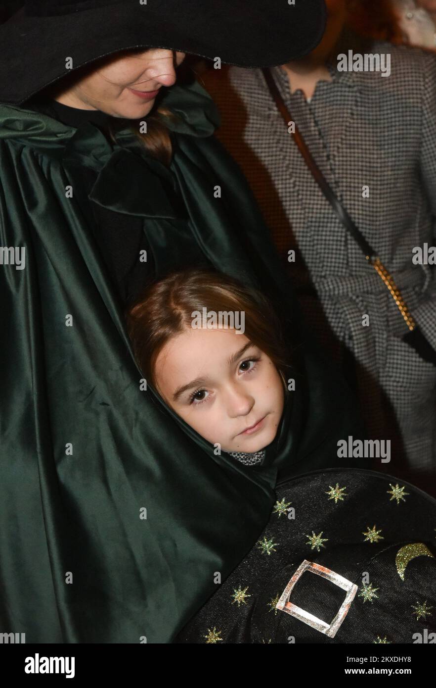 31.10.2019., Zagreb, Croatia - People dressed in witches in night tour ...