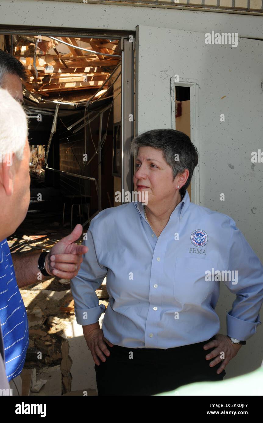 US Homeland Security Secretary at Devastated High School in Alab ...