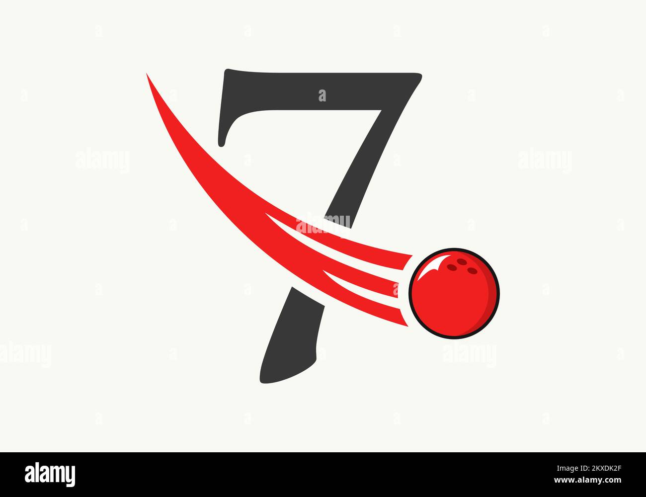 Letter 7 Bowling Logo. Bowling Ball Symbol With Moving Ball Vector ...