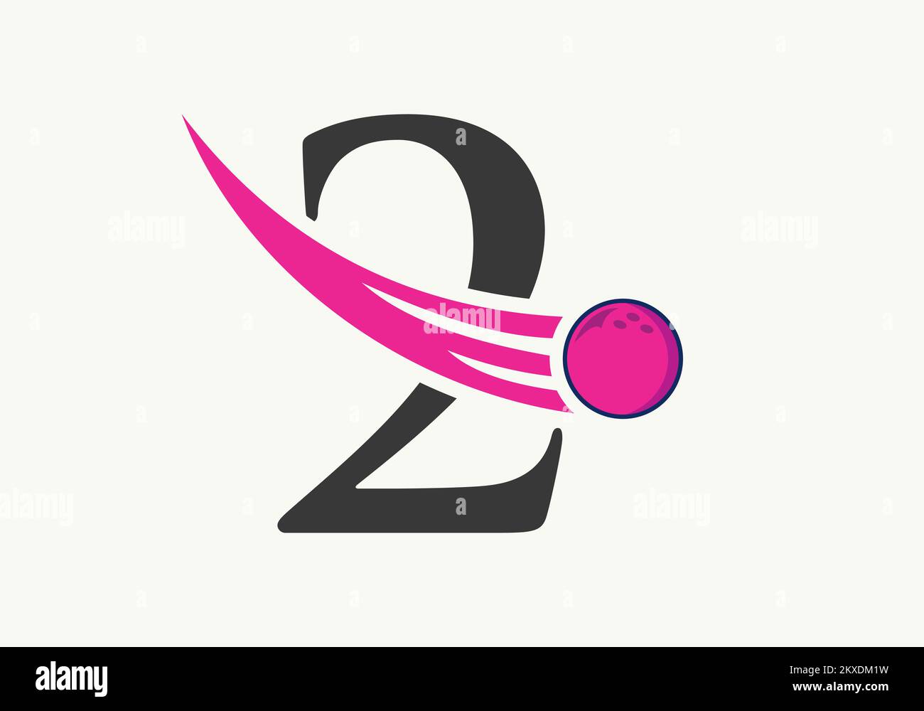 Letter 2 Bowling Logo. Bowling Ball Symbol With Moving Ball Vector ...