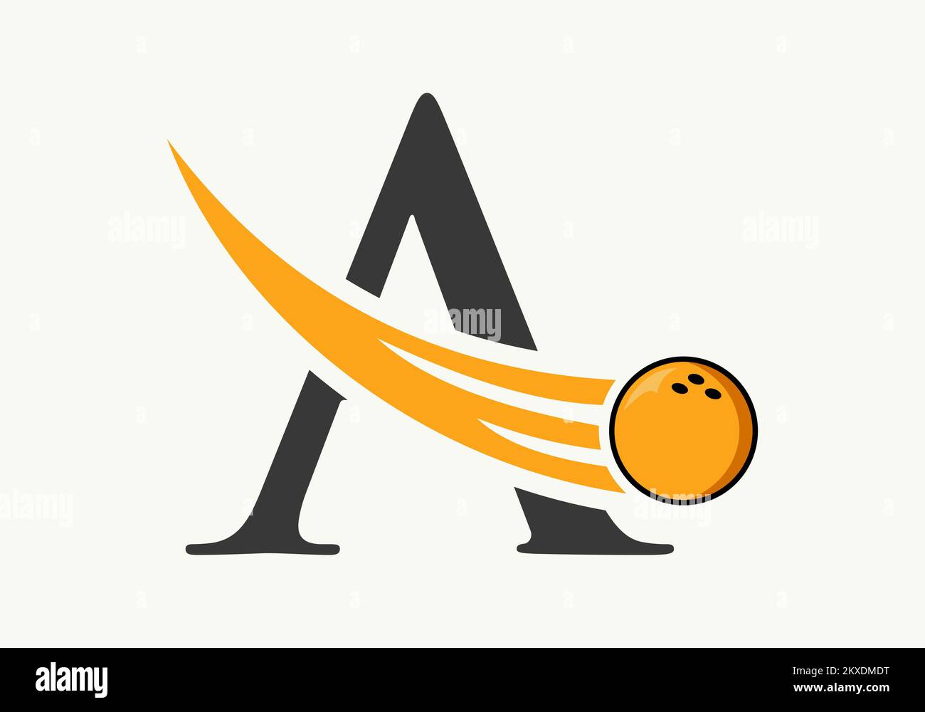 Letter A Bowling Logo. Bowling Ball Symbol With Moving Ball Vector ...