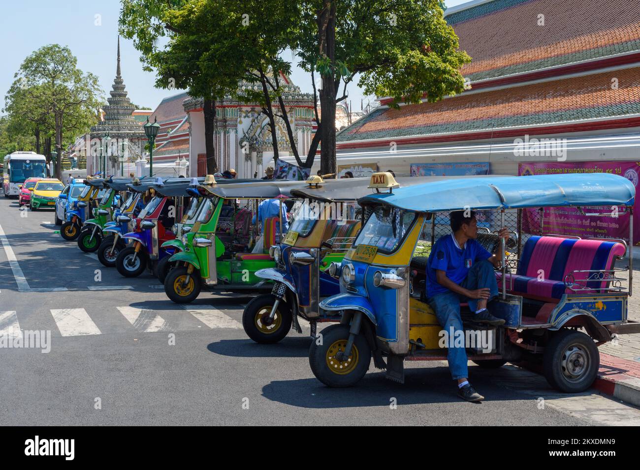 Bangkok, Thailand - March 19th 2018: An auto rickshaw drive sitting in ...