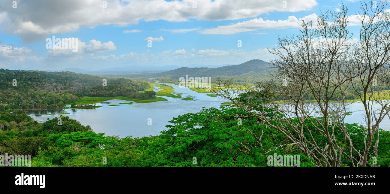 Landscape view of Panama Canal at the Chagres River Stock Photo - Alamy