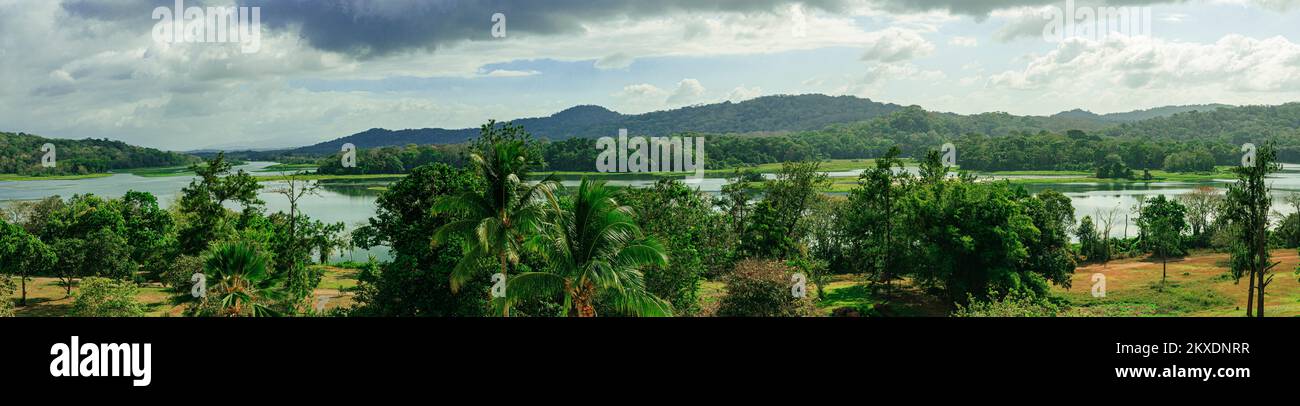 Landscape view of Panama Canal at the Chagres River Stock Photo - Alamy