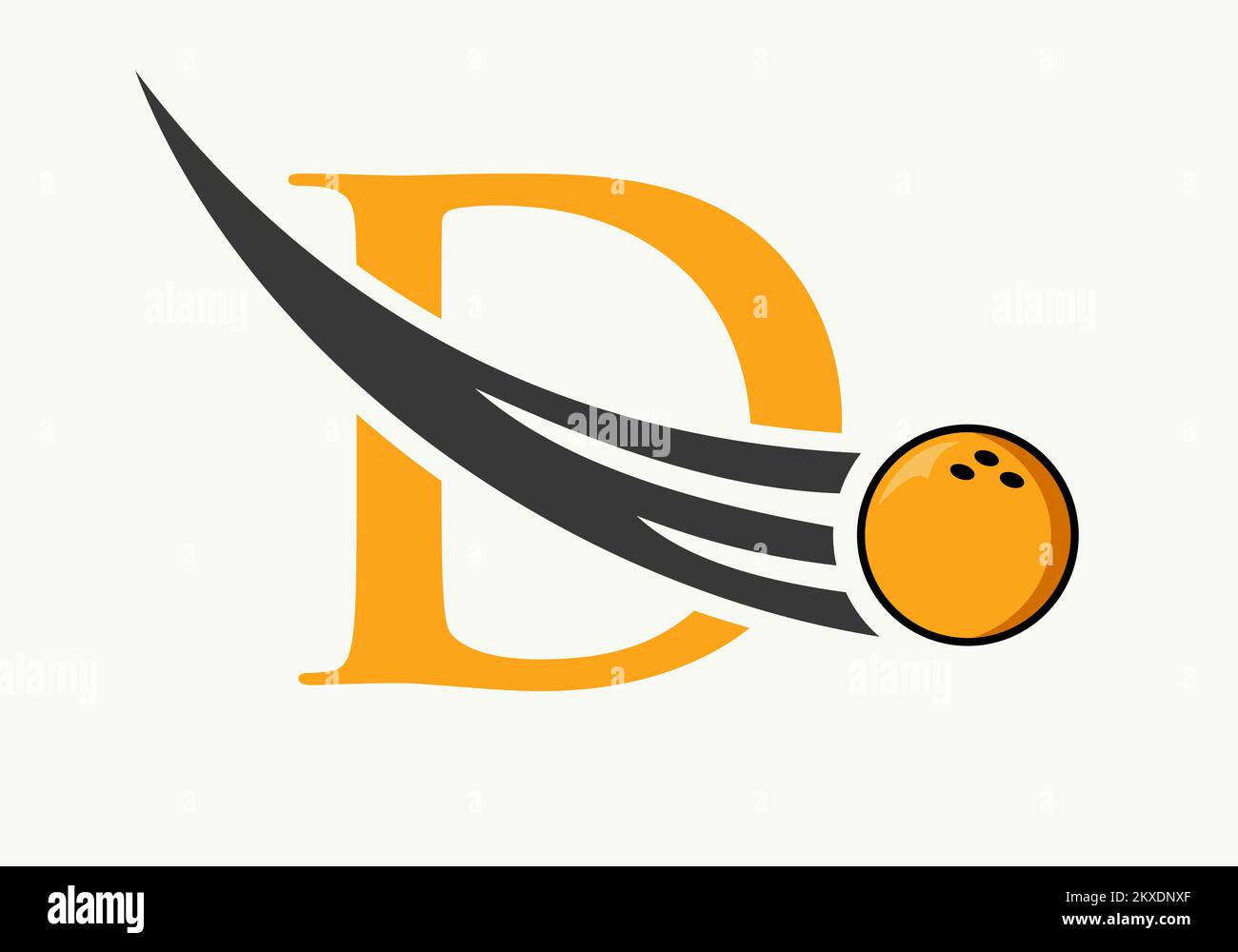 Letter D Bowling Logo. Bowling Ball Symbol With Moving Ball Vector ...
