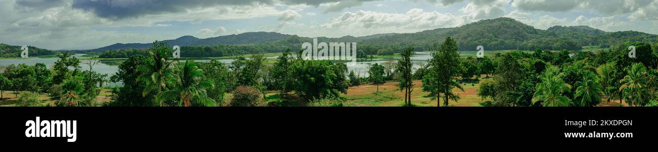 Landscape view of Panama Canal at the Chagres River Stock Photo - Alamy