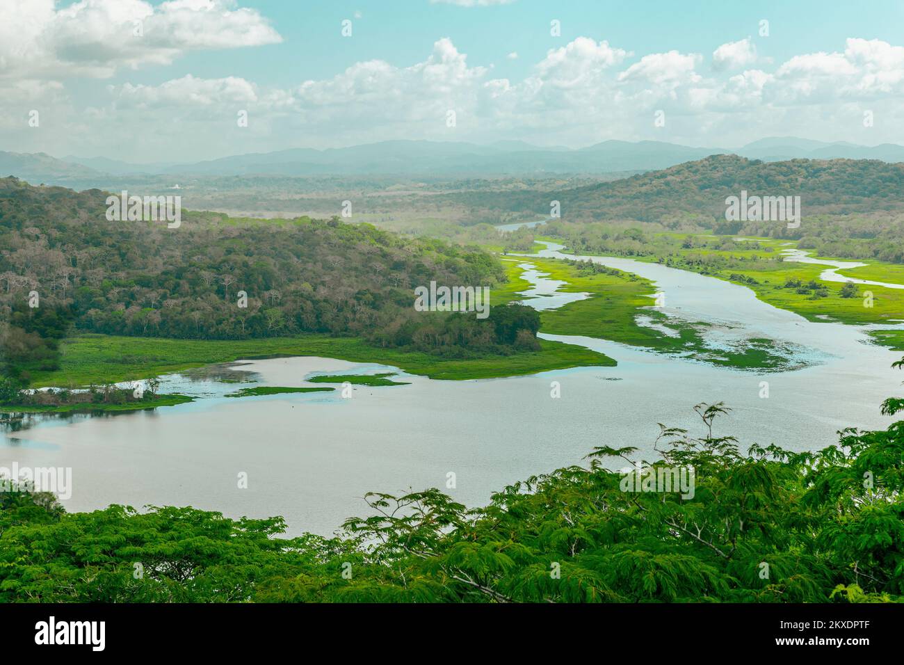 Landscape view of Panama Canal at the Chagres River Stock Photo - Alamy