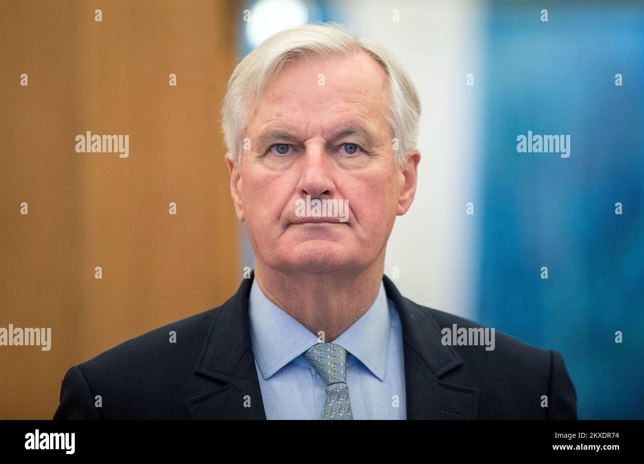Croatia's President Kolinda Grabar-Kitarovic welcomes Michel Barnier EU ...