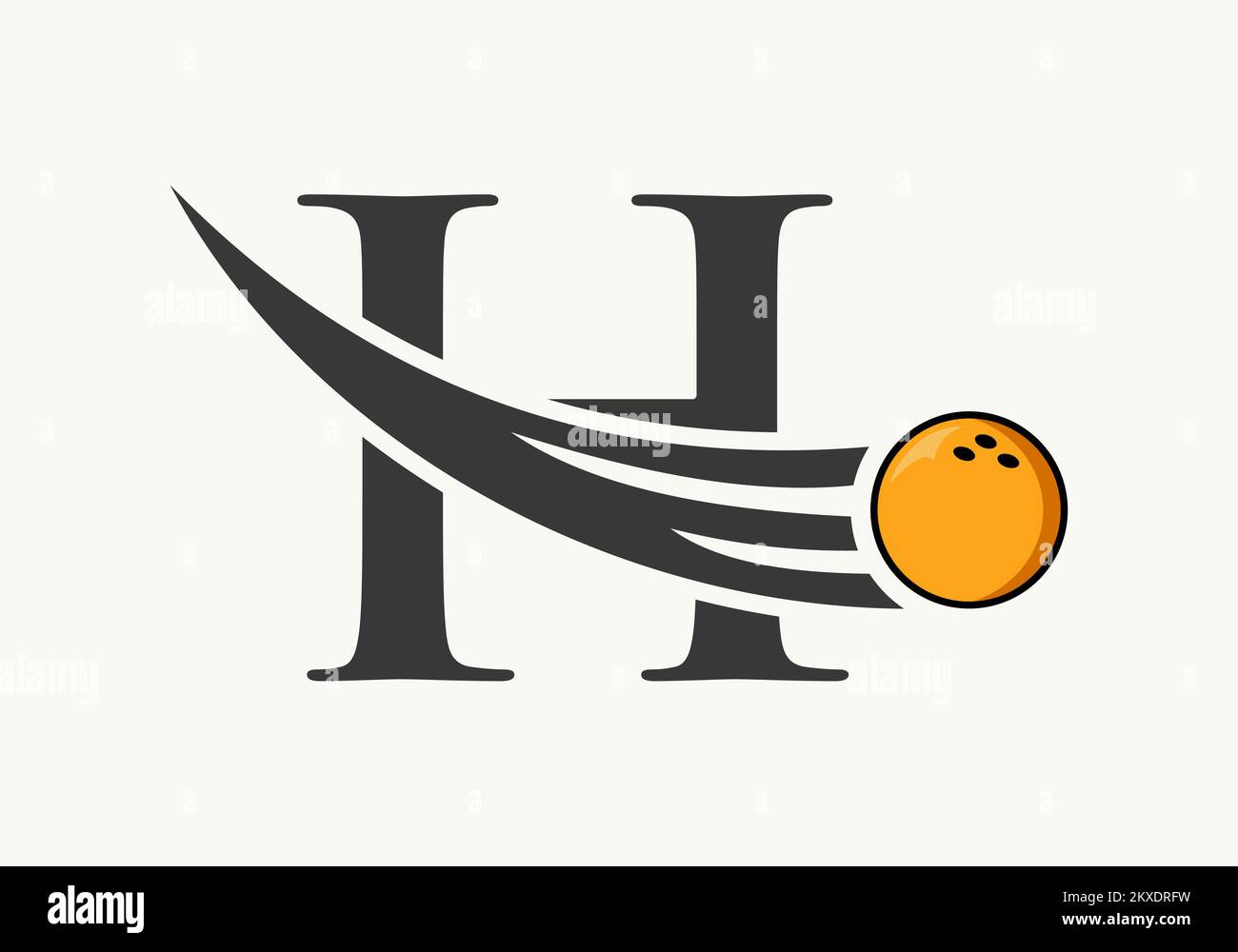 Letter H Bowling Logo. Bowling Ball Symbol With Moving Ball Vector ...