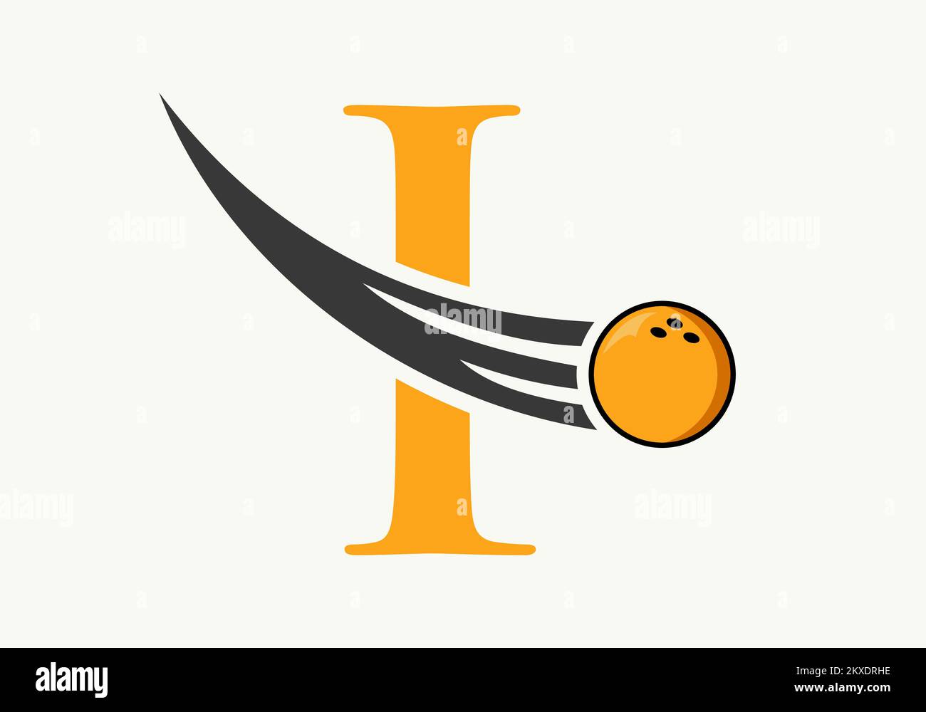 Letter I Bowling Logo. Bowling Ball Symbol With Moving Ball Vector ...