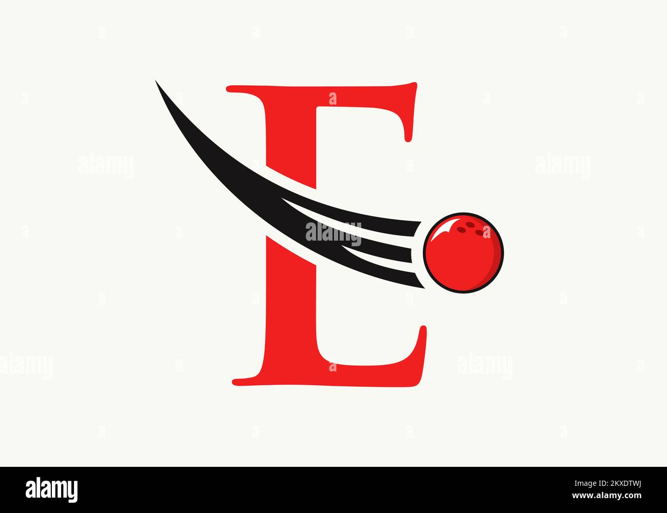 Letter E Bowling Logo. Bowling Ball Symbol With Moving Ball Vector ...