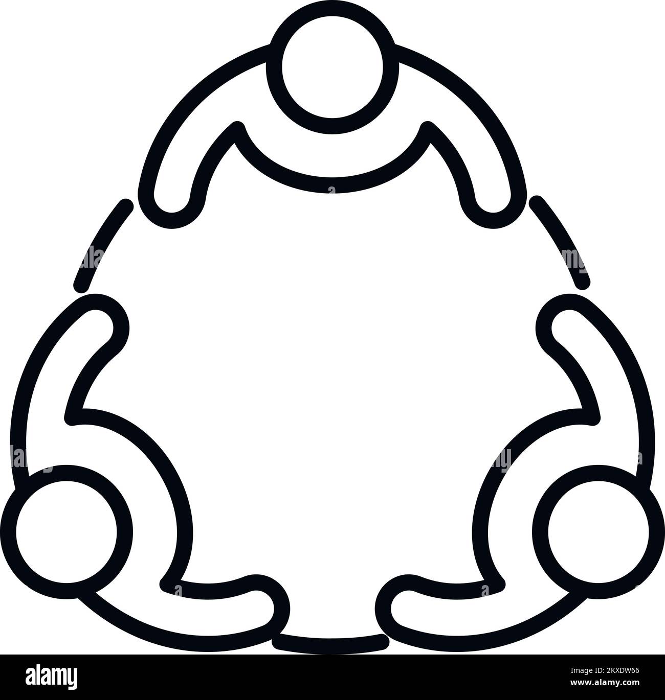 Group work icon outline vector. Service team. Online digital Stock ...