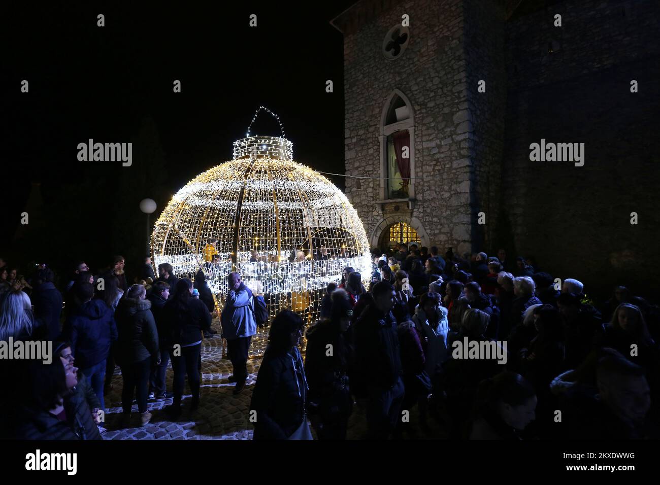 01.12.2019., Croatia, Rijeka - With lighting of electric lamps the ...