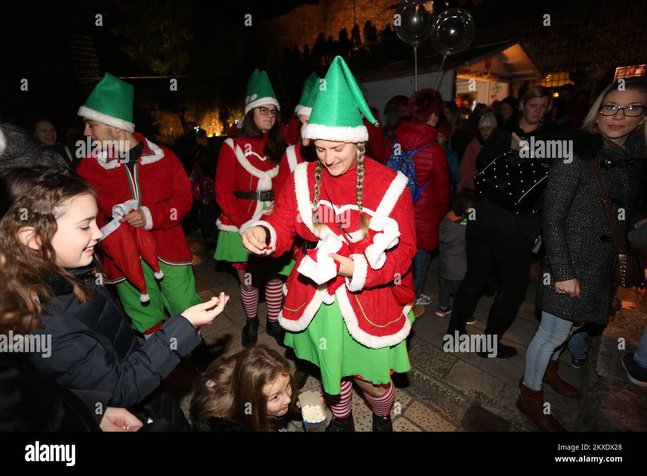 01.12.2019., Croatia, Rijeka - With lighting of electric lamps the ...