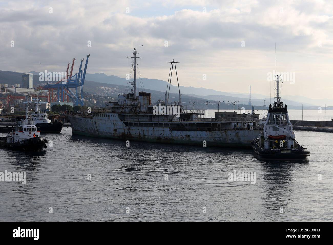05.12.2019., Croatia, Rijeka - Galeb ship departs from Rijeka port to ...